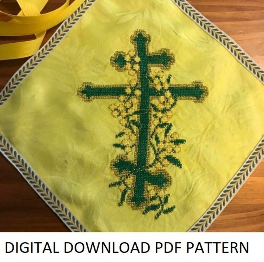 Golden Wattle Three-bar Orthodox Cross Pattern - PDF Digital Download ...