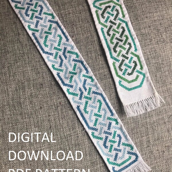 Celtic Cross Stitch Bookmark Pattern - Etsy