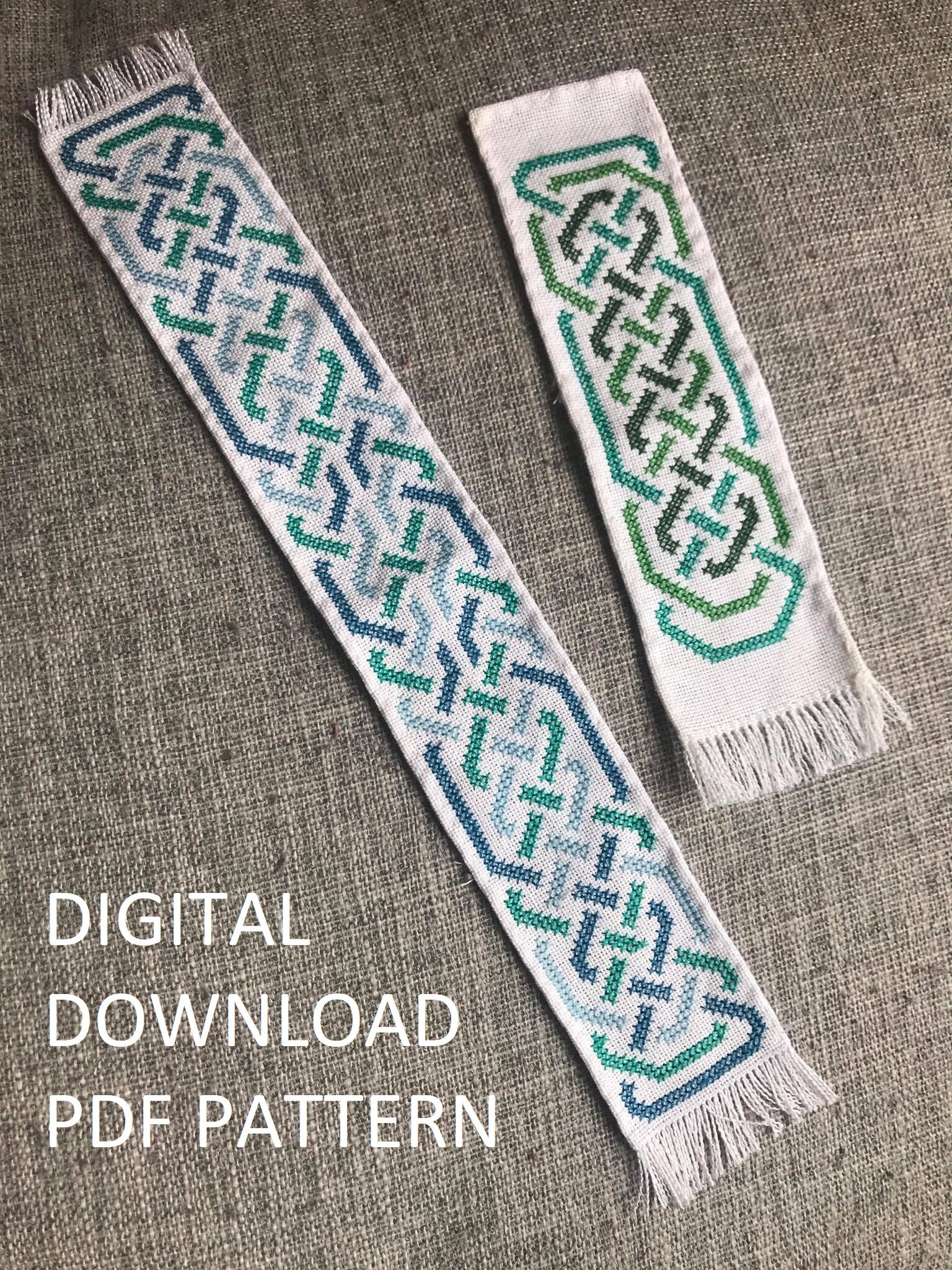 Knotwork Bookmark Cross Stitch Pattern - PDF Digital Download - Etsy