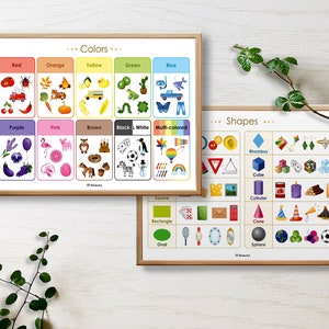 Color Poster Shapes Poster Bundle Color Chart Shape Chart Printable Set ...