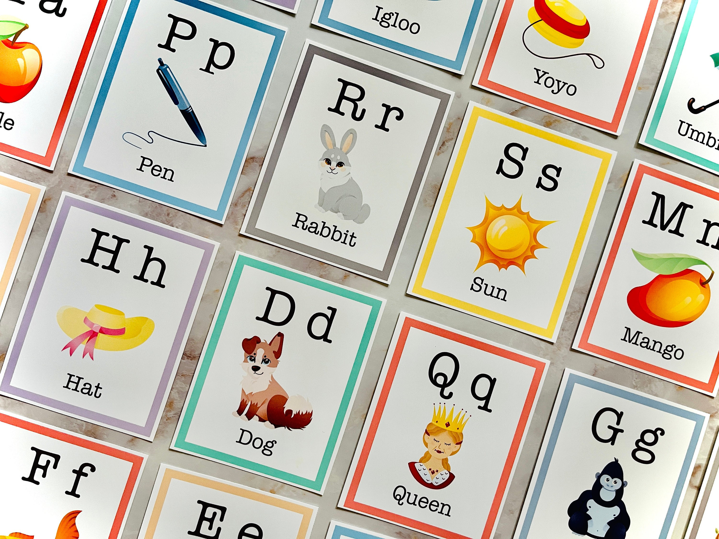 ABC Flashcards Alphabet Card Counting Card for Baby Toddler Preschool ...