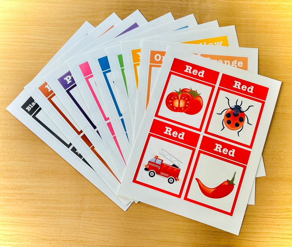 Color Flashcards Color Learning Flash Cards Education for Baby Toddler ...