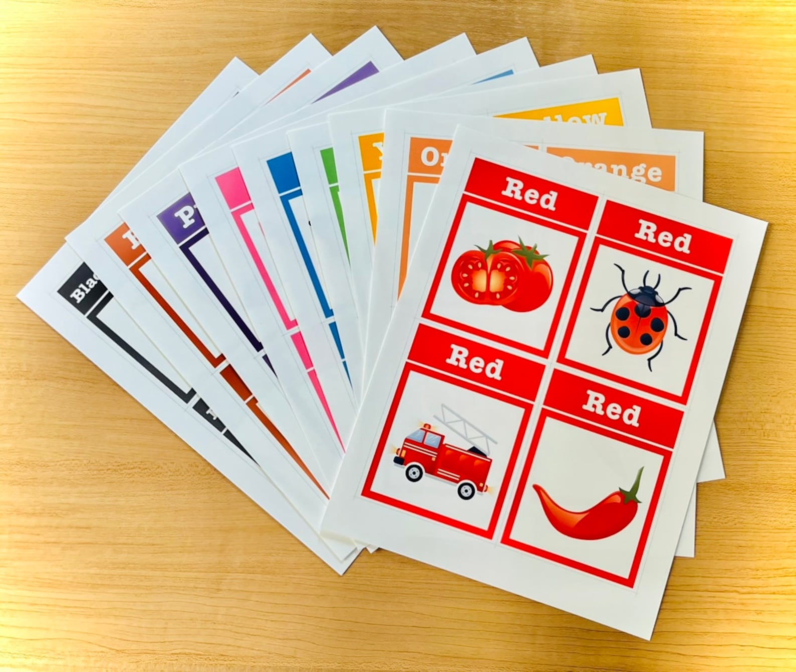 Color Flashcards Color Learning Flash Cards Education for Baby Toddler ...
