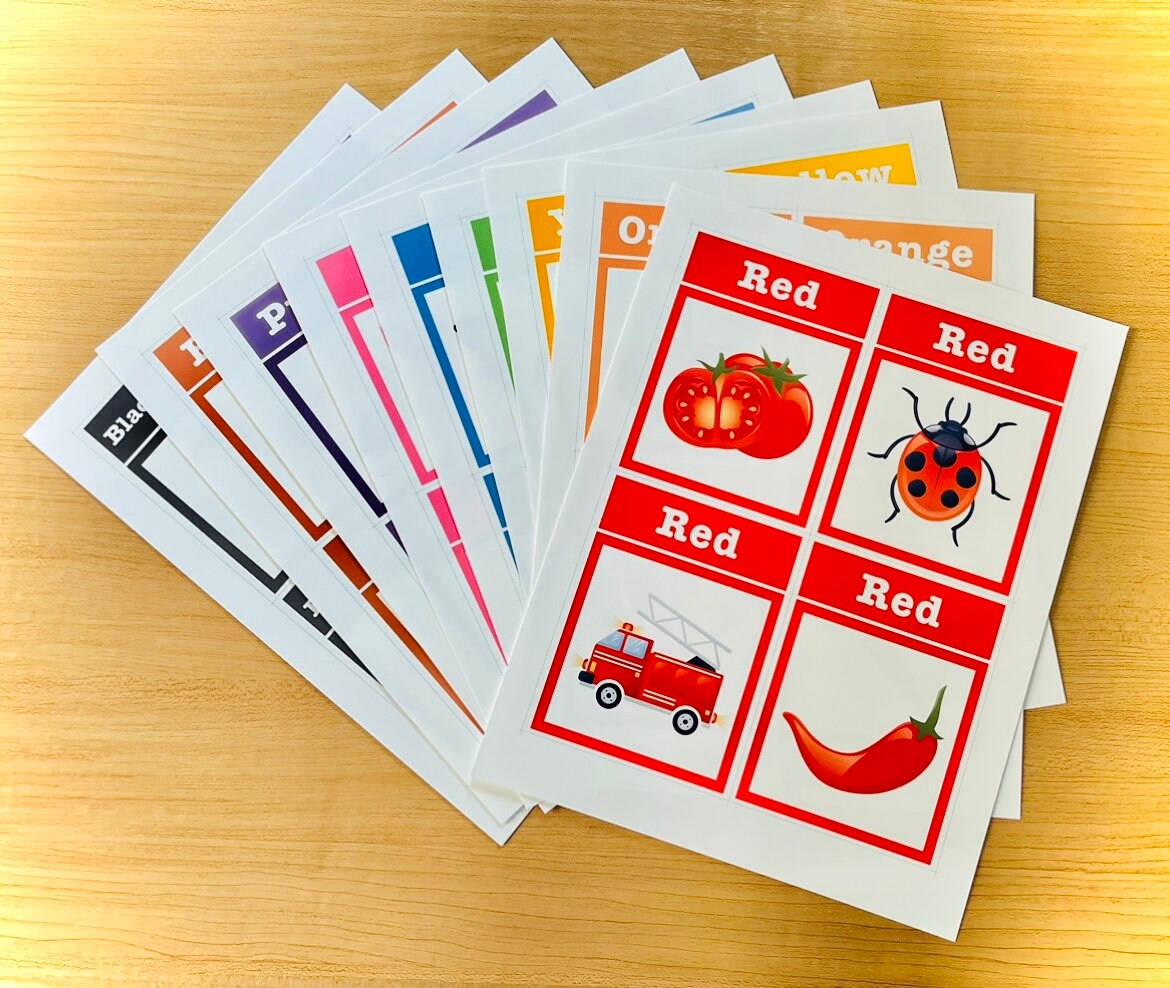 Color Flashcards Color Learning Flash Cards Education for Baby Toddler ...