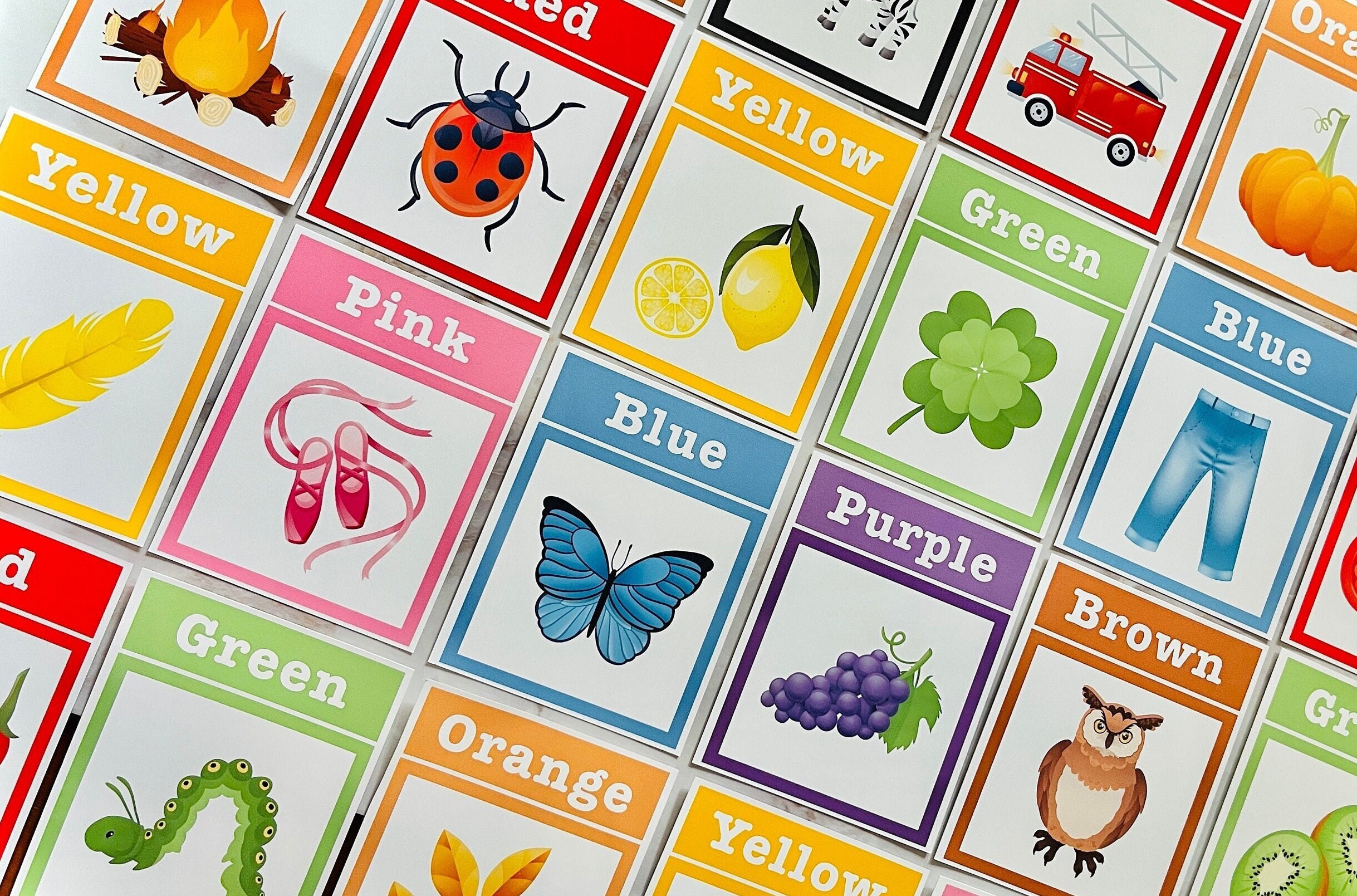 Color Flashcards Color Learning Flash Cards Education for Baby Toddler ...