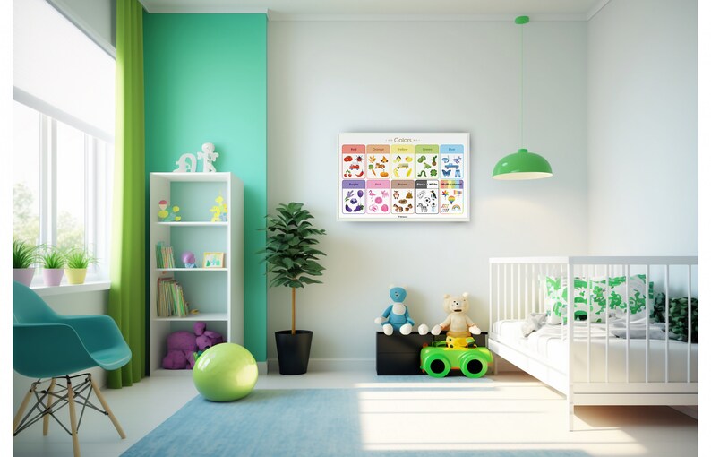 Color Poster Shapes Poster Bundle Color Chart Shape Chart Printable Set ...