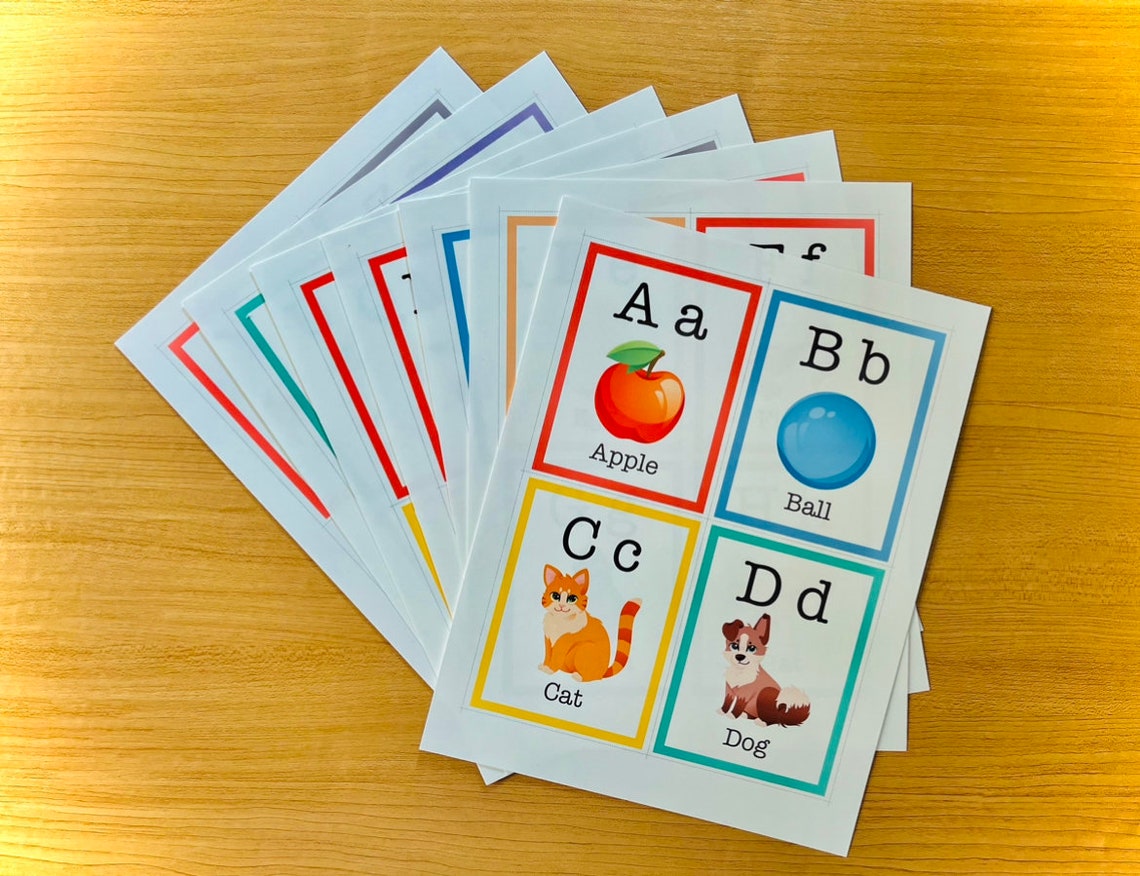 ABC Flashcards Alphabet Card Counting Card for Baby Toddler Preschool ...