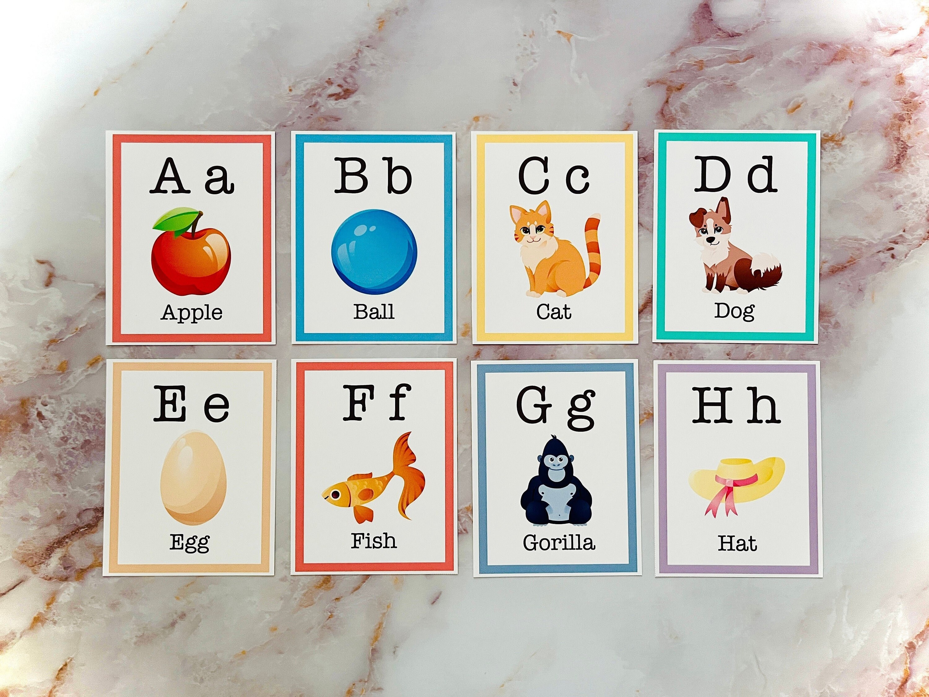 ABC Flashcards Alphabet Card Counting Card for Baby Toddler Preschool ...