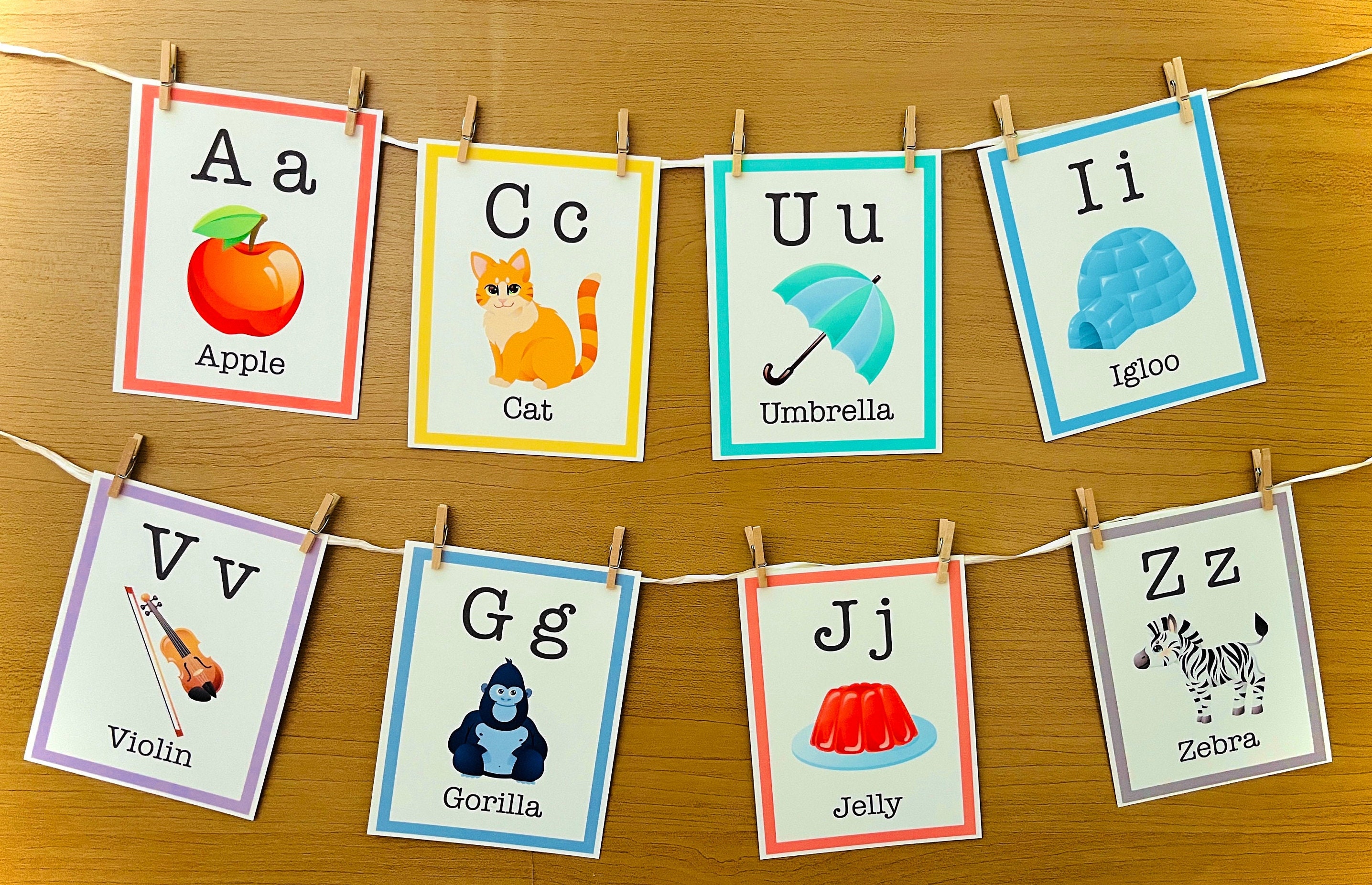 ABC Flashcards Alphabet Card Counting Card for Baby Toddler Preschool ...