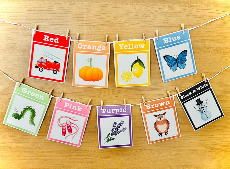 Color Flashcards Color Learning Flash Cards Education for Baby Toddler ...