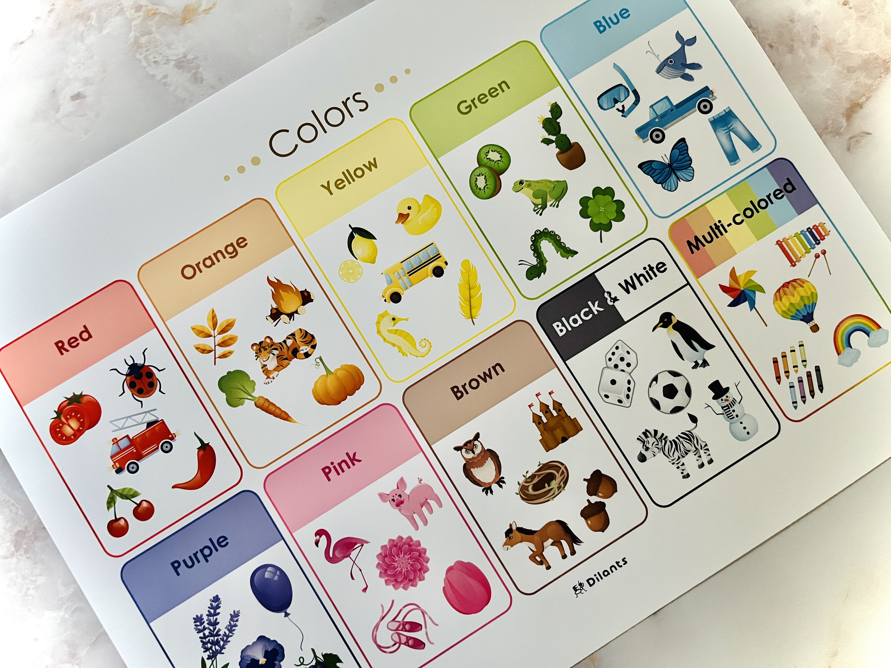 Color Poster Colors Chart for Young Children Kindergarten Preschool ...