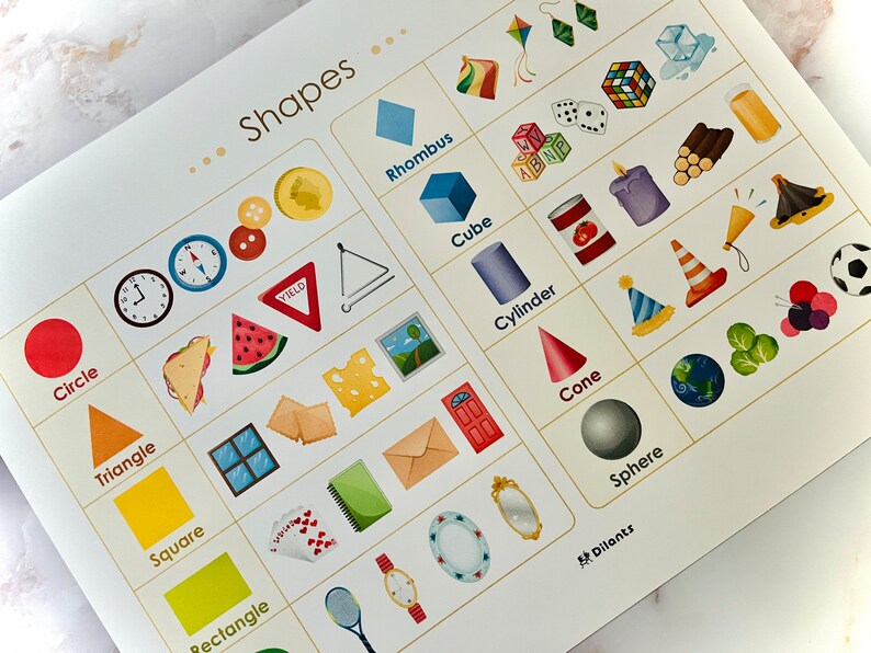 Color Poster Shapes Poster Bundle Color Chart Shape Chart - Etsy