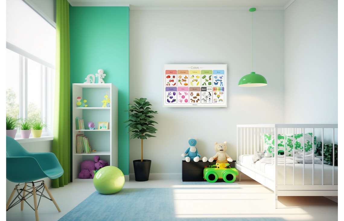 Color Poster Colors Chart for Young Children Kindergarten Preschool ...