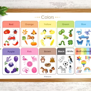 Color Poster Colors Chart for Young Children Kindergarten Preschool ...