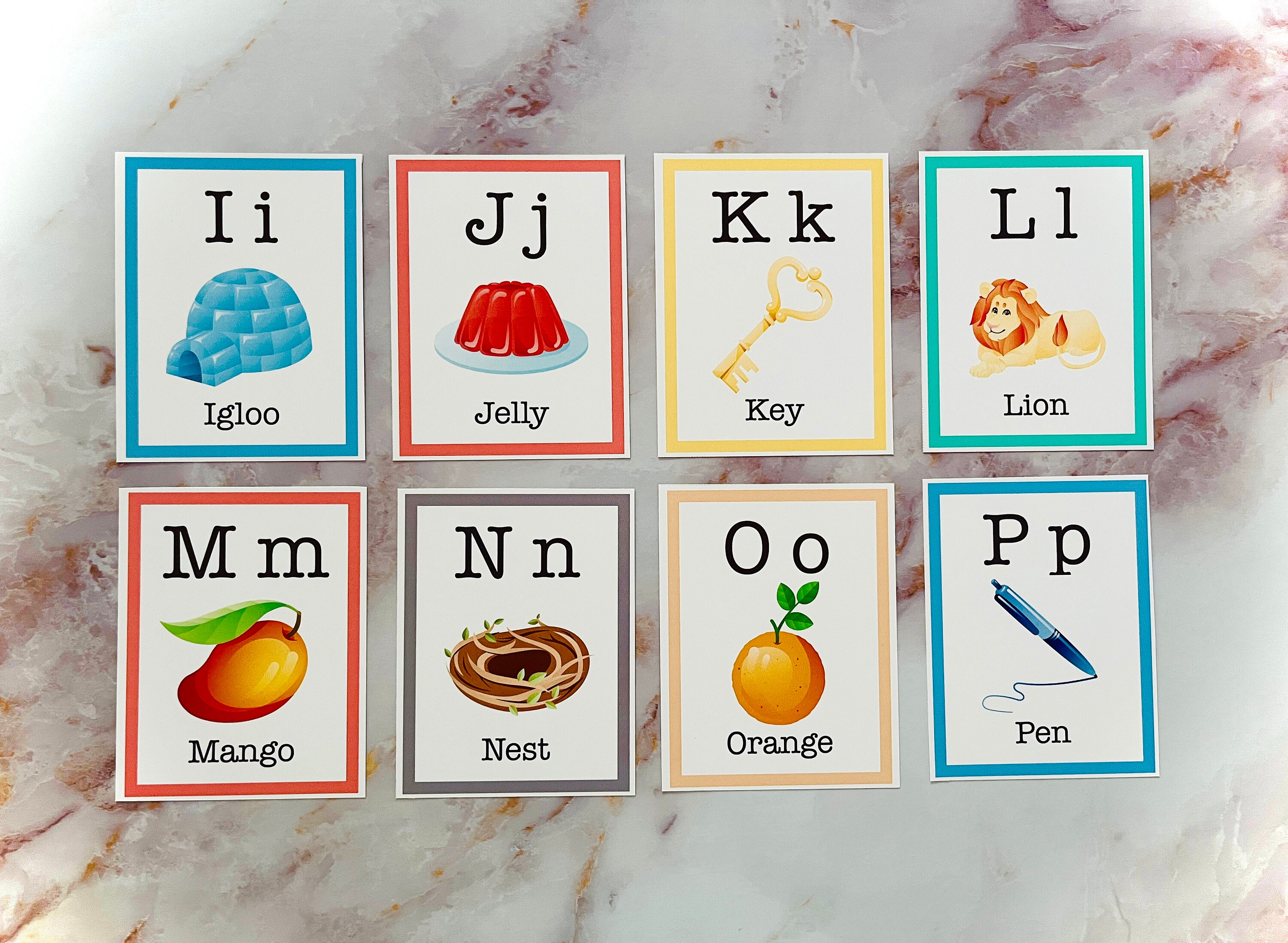 ABC Flashcards Alphabet Card Counting Card for Baby Toddler Preschool ...