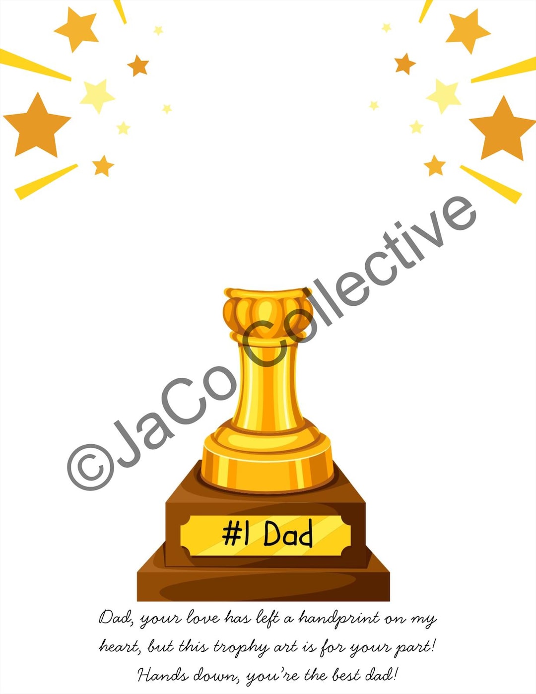 Printable “#1 Dad” Trophy Handprint Craft - Etsy Canada