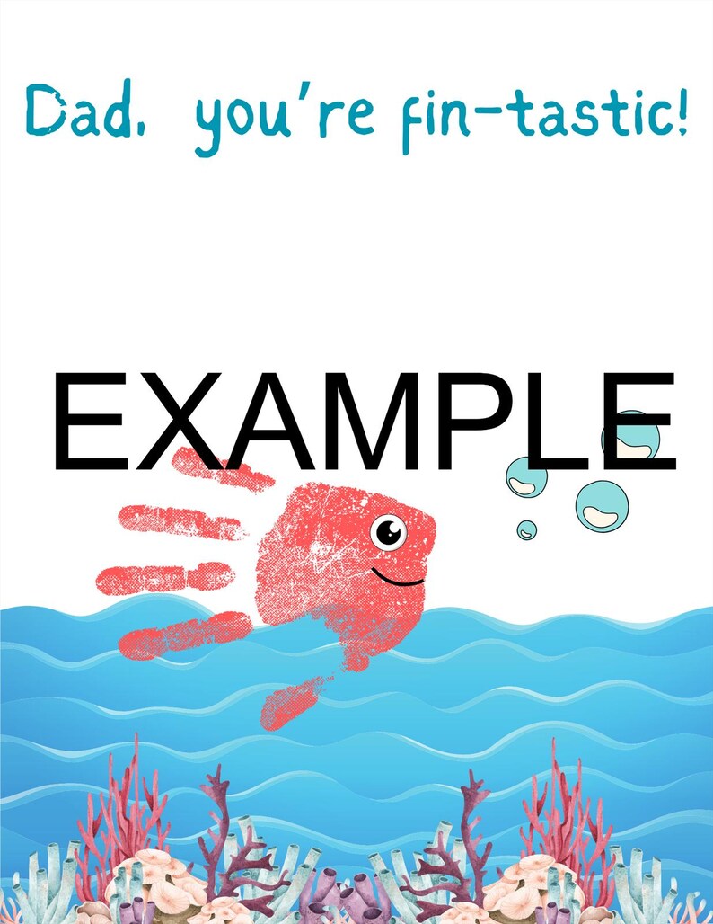 Printable “dad, You’re Fin-tastic” Fish Handprint Craft - Etsy