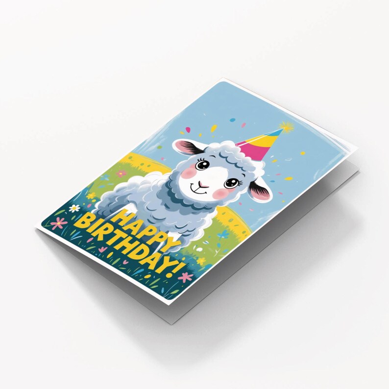Sheep Birthday Card ~ Farm Animal Themed Card ~ Kids Birthday Card ...