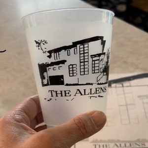House Drawing Frostflex Cup Made From Photo. 16 Ounce With Black ...