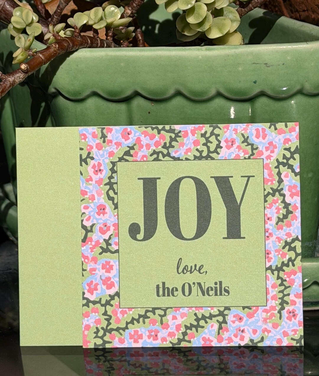 Personalized Joy Holiday Tag | Monogrammed Gift Cards or Stickers - Etsy