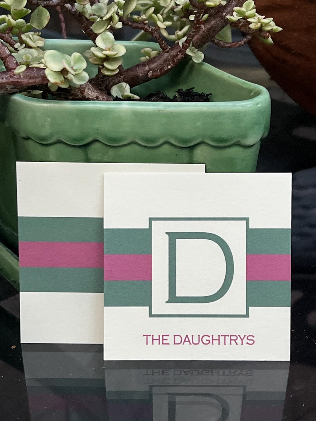 Personalized Initial Gift Tags: Red & Green Monogram Stickers - Etsy