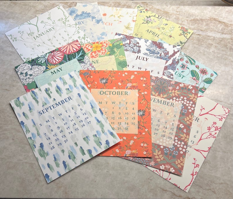 Wallpaper 2025 8x10 Display Calendar for Desk or Bulletin Board Thick ...