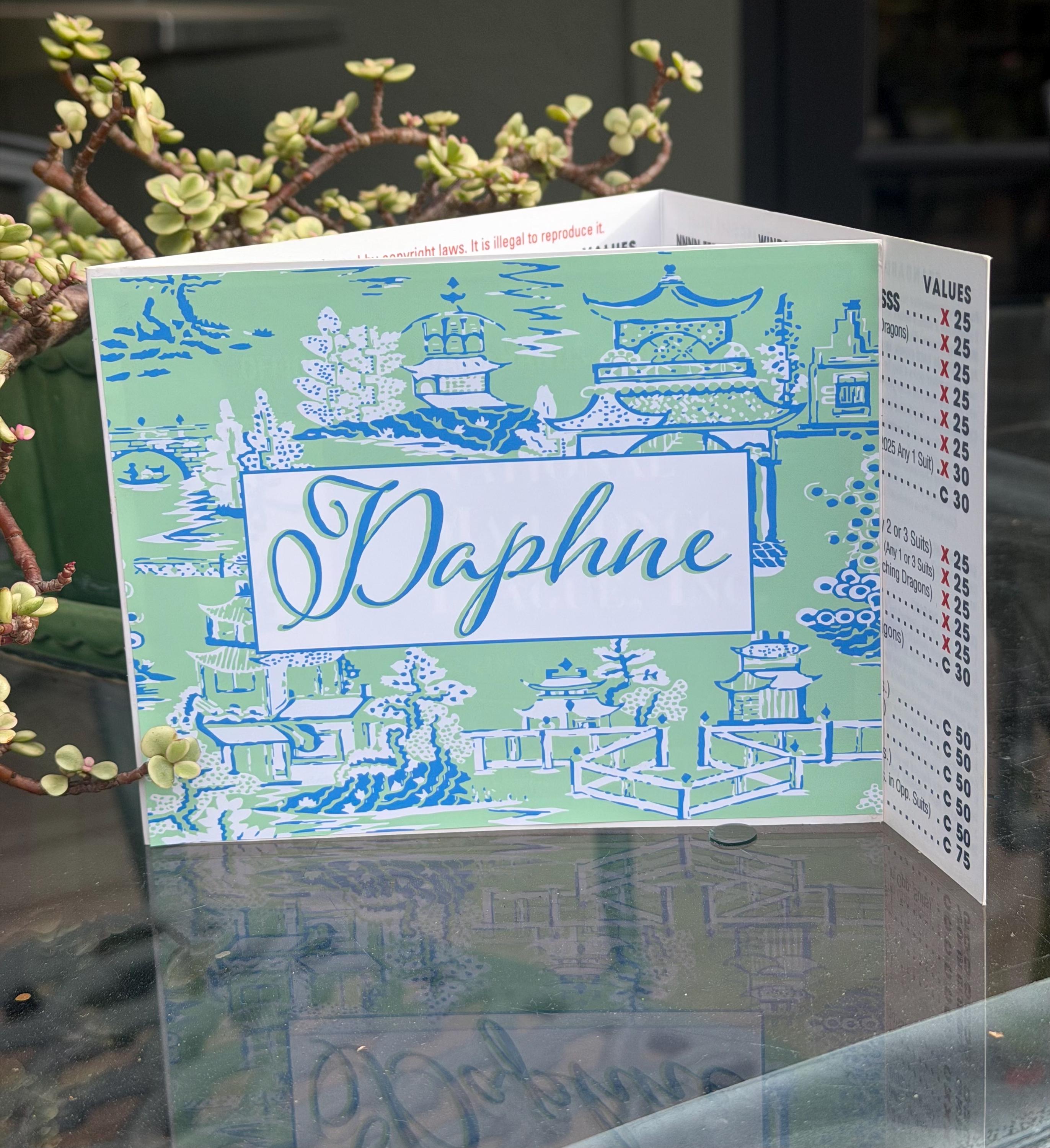 Personalized Mahjong Card Sticker: Chinoiserie Pagodas, Waterproof ...
