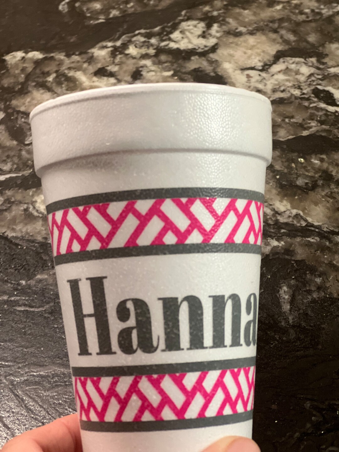 Two Color Custom Styrofoam Trellis 16 Ounce Cup Customized With 2 ...