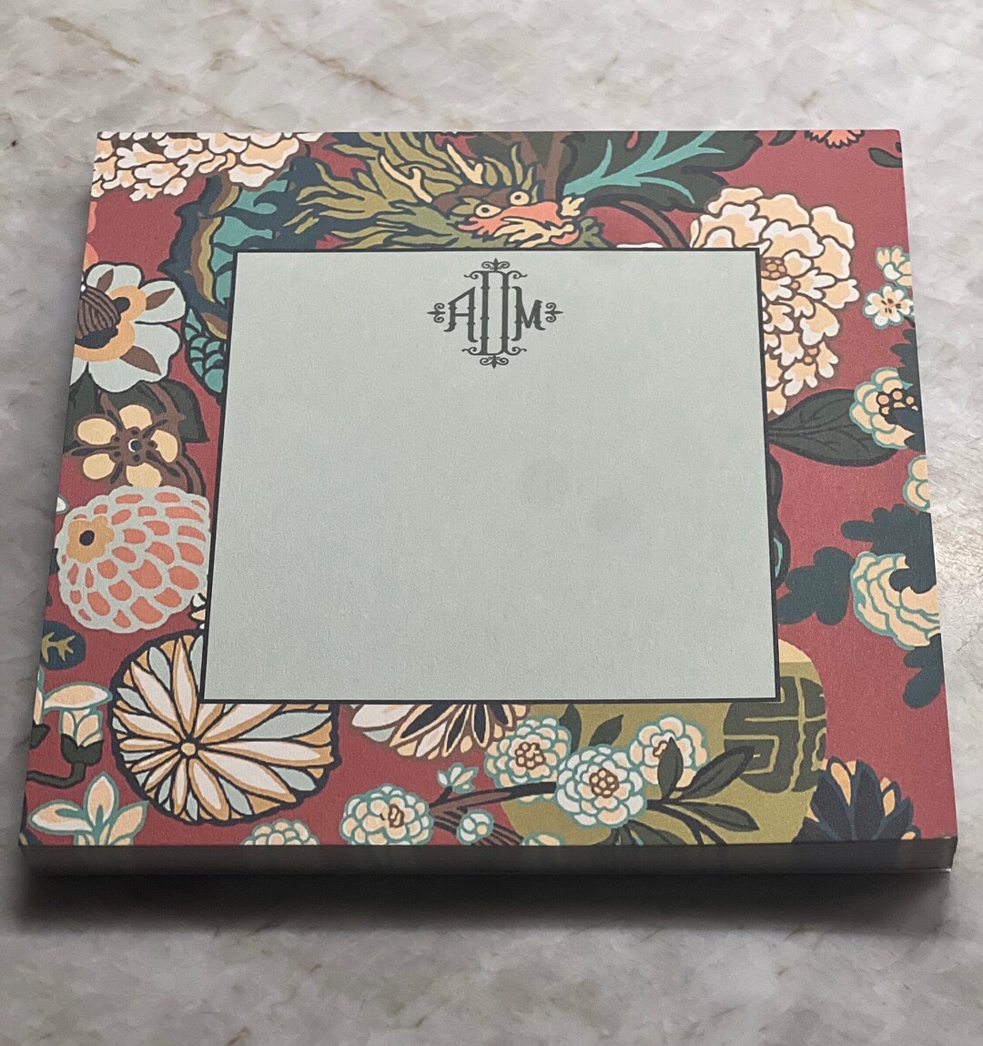 Chiang Mai Notepad Chinoiserie Red Notepad | Personalized | High ...