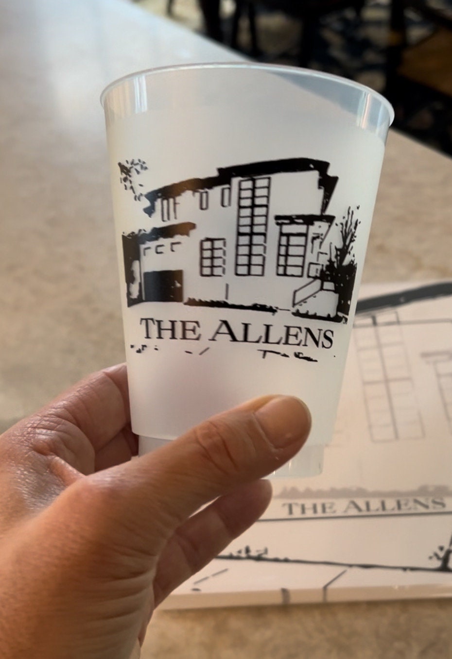 House Drawing Frostflex Cup Made From Photo. 16 Ounce With Black ...