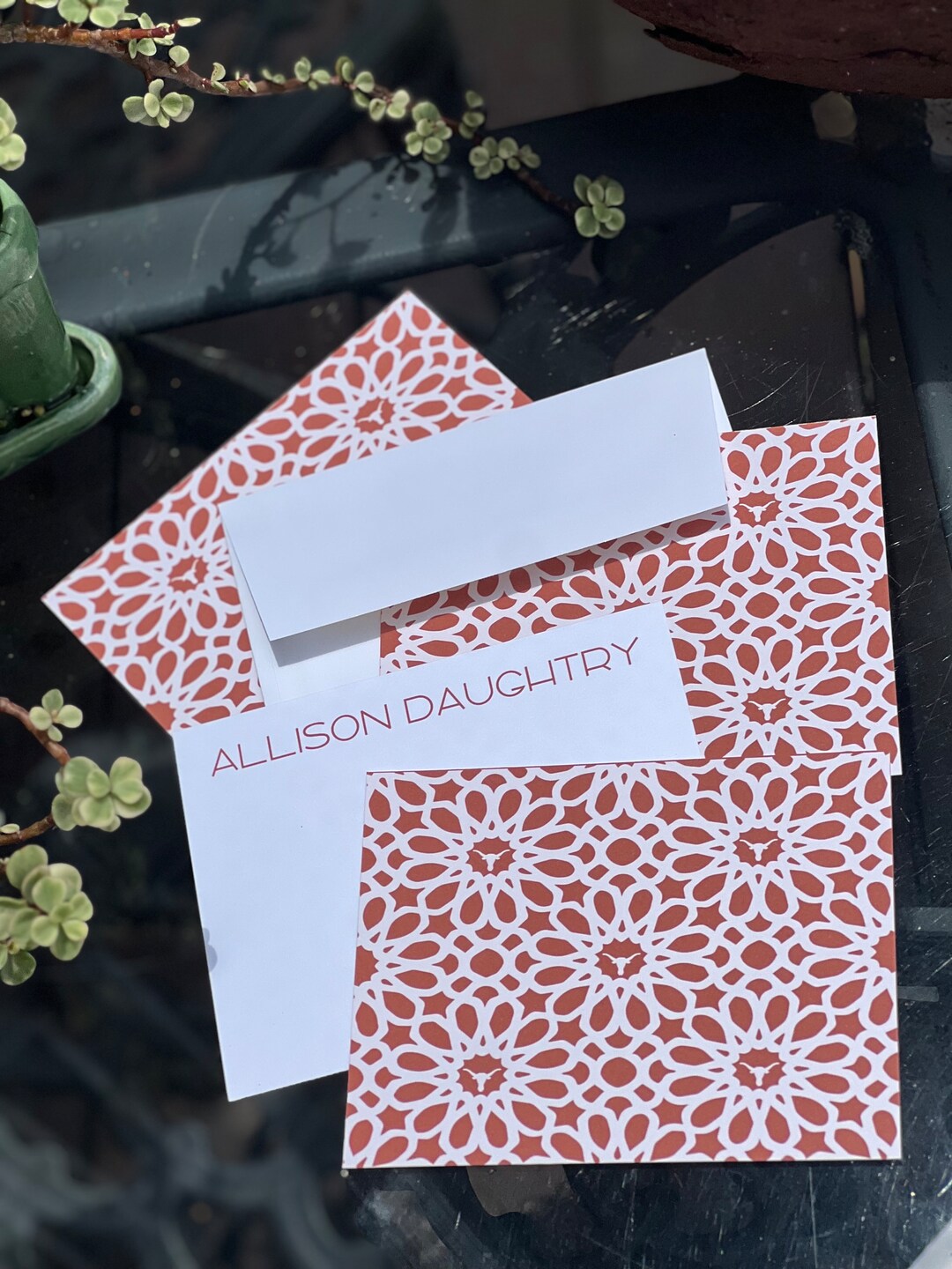 UT University of Texas Longhorn Stationery Personalized | Geometric ...