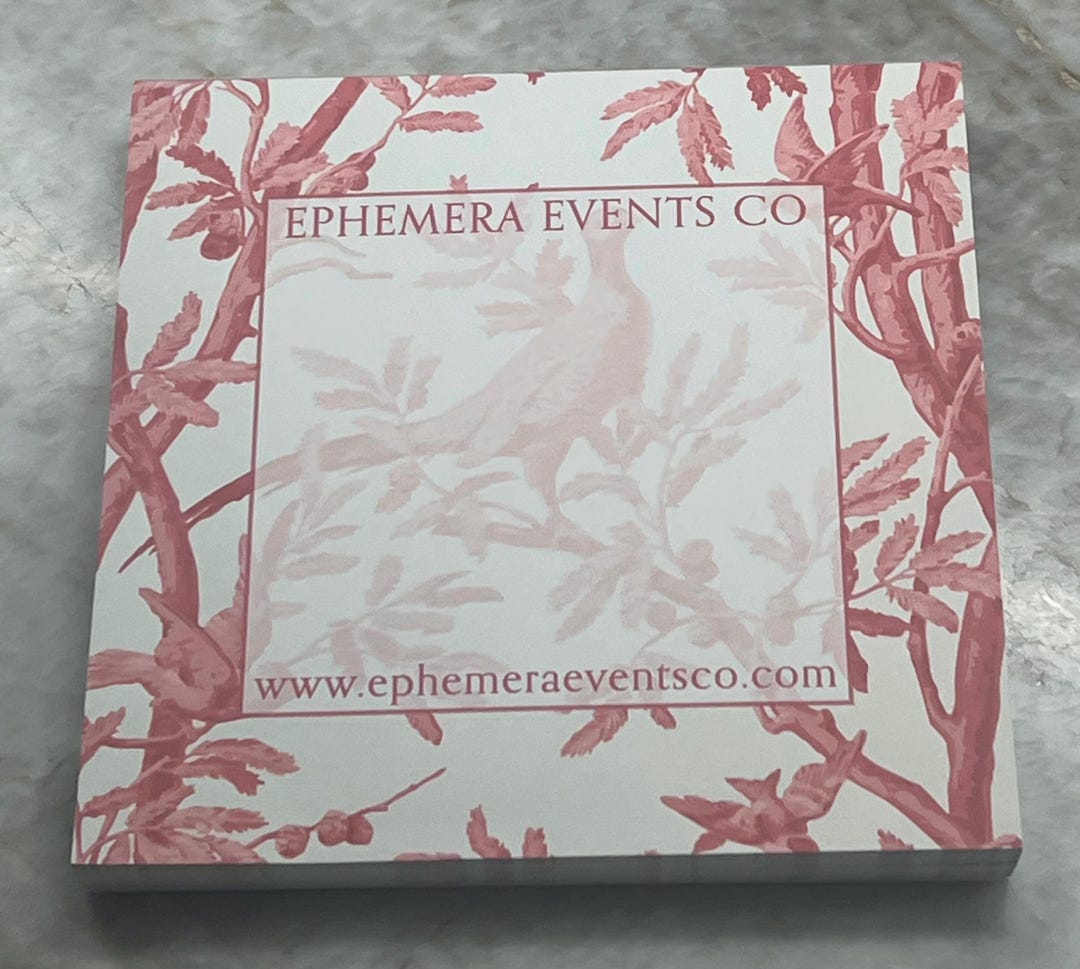 Red Toile Historical Notepad Personalized With Monogram Vibrant and ...
