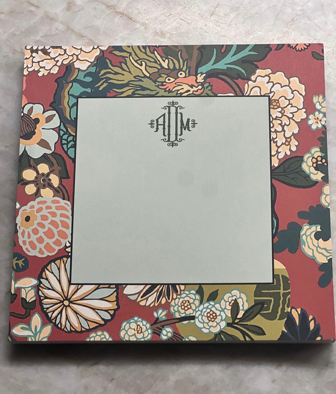 Chiang Mai Chinoiserie Red Notepad Personalized With Name of Your ...