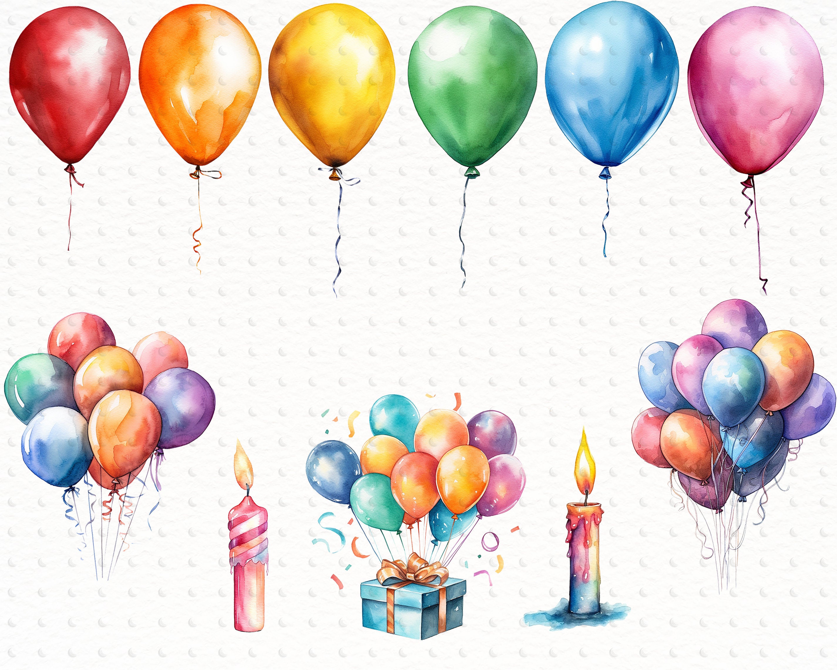Birthday Clipart Watercolor Birthday Animals Watercolor - Etsy