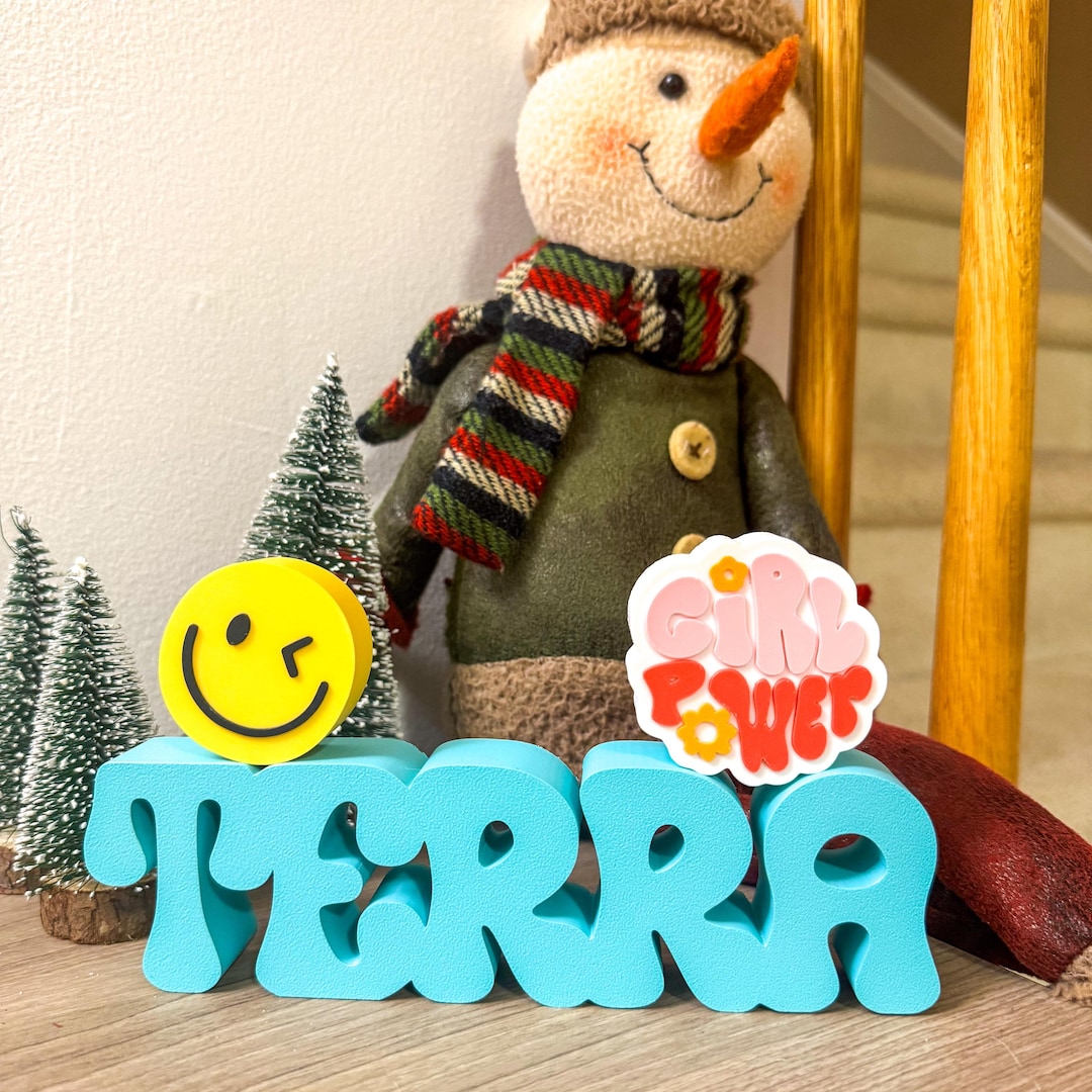 Retro Name Stand, Custom Name Stand, 3D Name Stand, Room Decor, Self ...