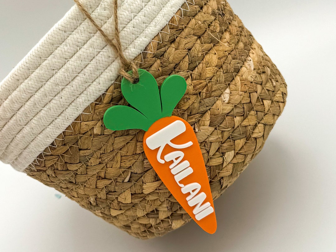 Carrot Initial Tag for Easter Basket, Personalized Ester Carrot Letter ...