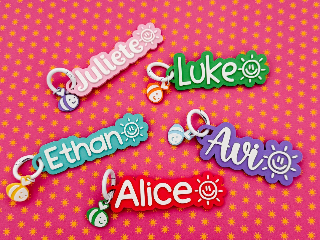 Personalized Sunny Name Tag, 3D Printed Backpack Charm - Etsy