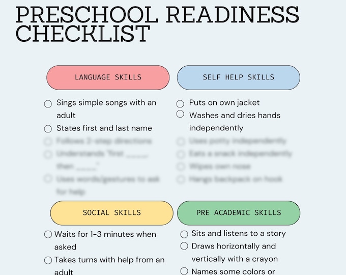Preschool Readiness Checklist Is My Child Ready For Pre K Child