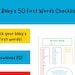 50 First Words Printable Checklist, Baby's First Words, First Words ...