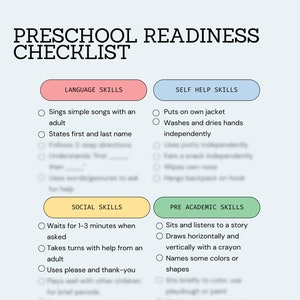 Preschool Readiness Checklist, is My Child Ready for Pre-k?, Child ...