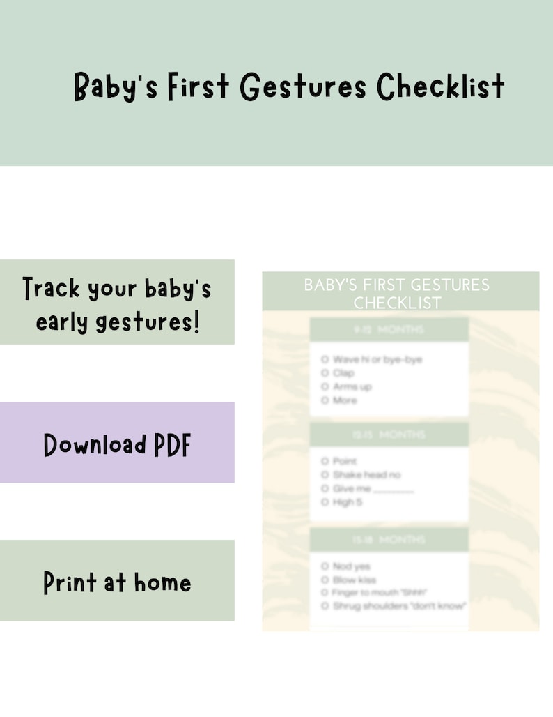 Baby's First Gesture Checklist, Help Baby Talk, Child Development, Baby ...