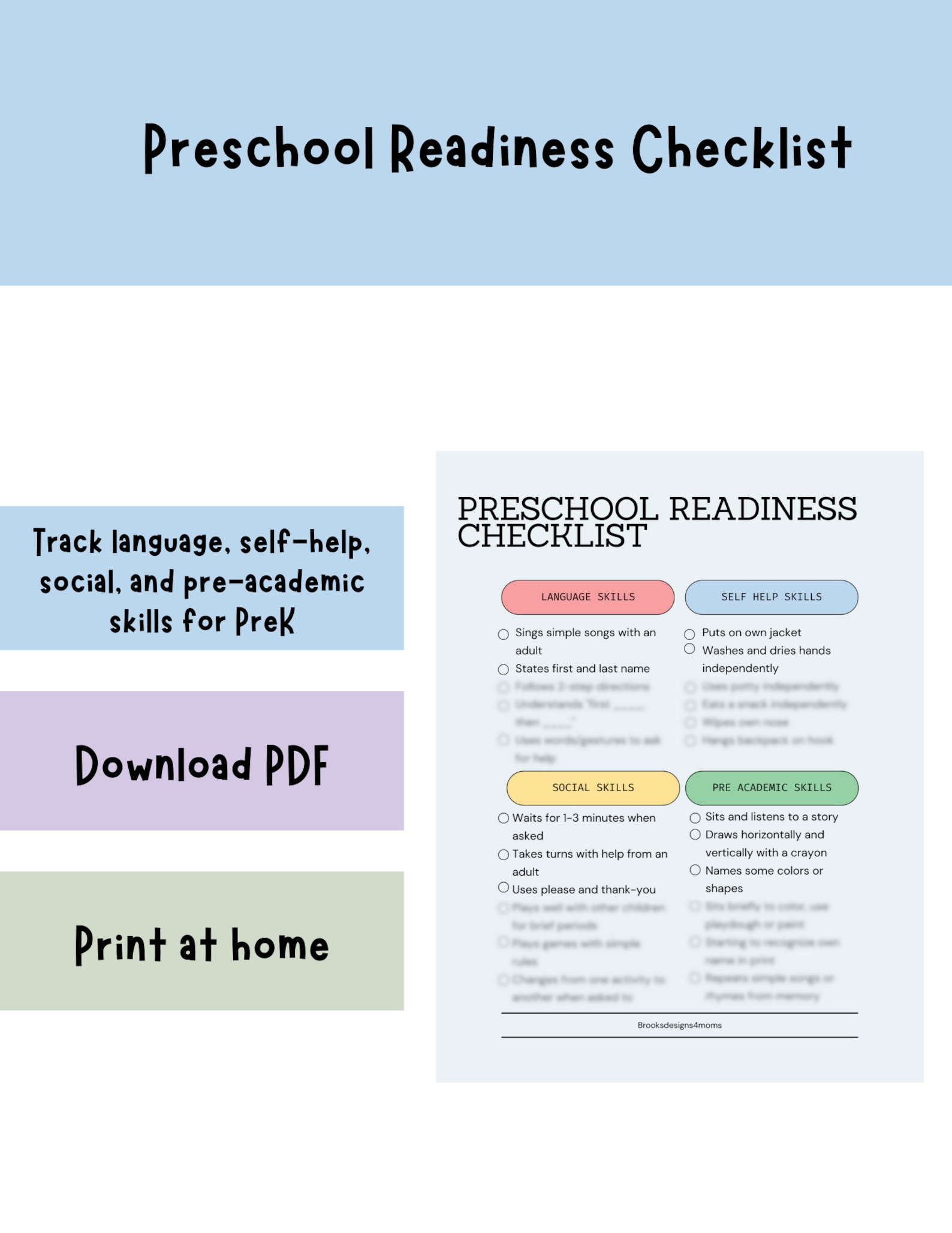 Preschool Readiness Checklist, is My Child Ready for Pre-k?, Child ...