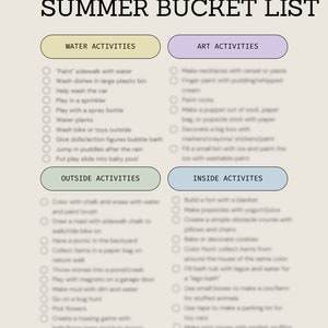 Toddler Pre-k Summer Bucket List Printable Download, Toddler Activities ...