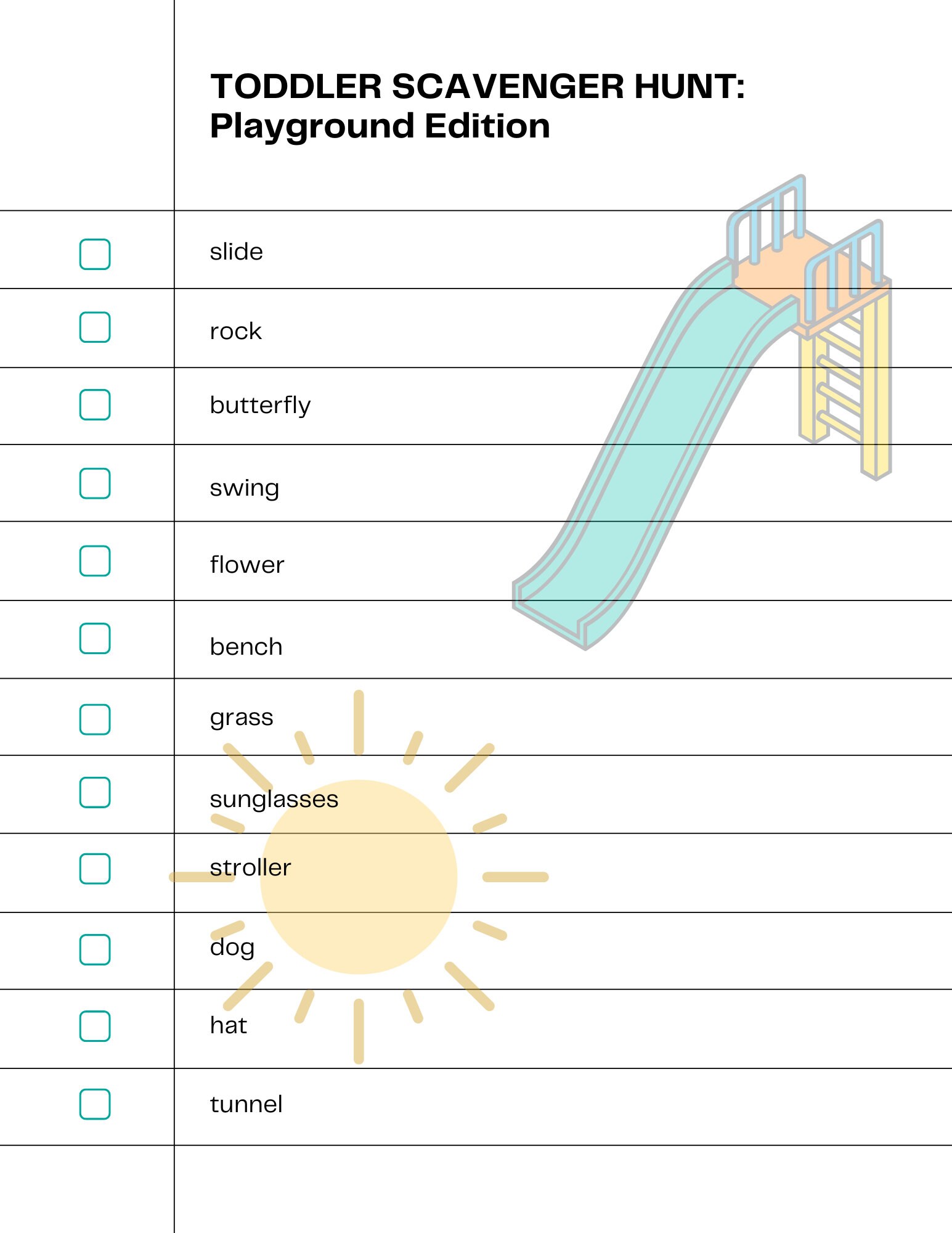 Toddler Scavenger Hunt Printable Download Bundle, Playground Challenge ...
