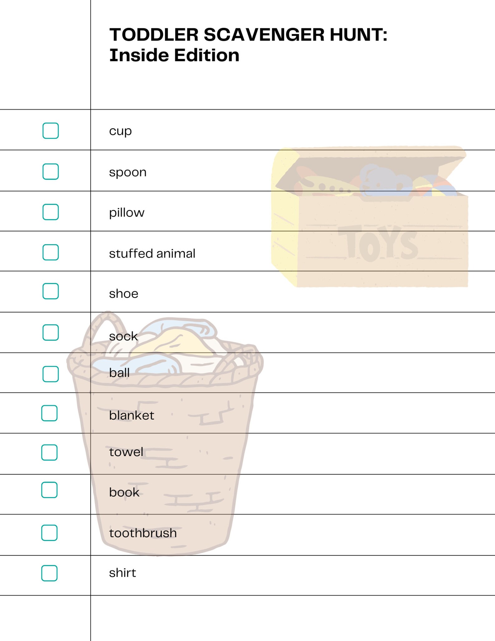 Toddler Scavenger Hunt Printable Download Bundle, Playground Challenge ...