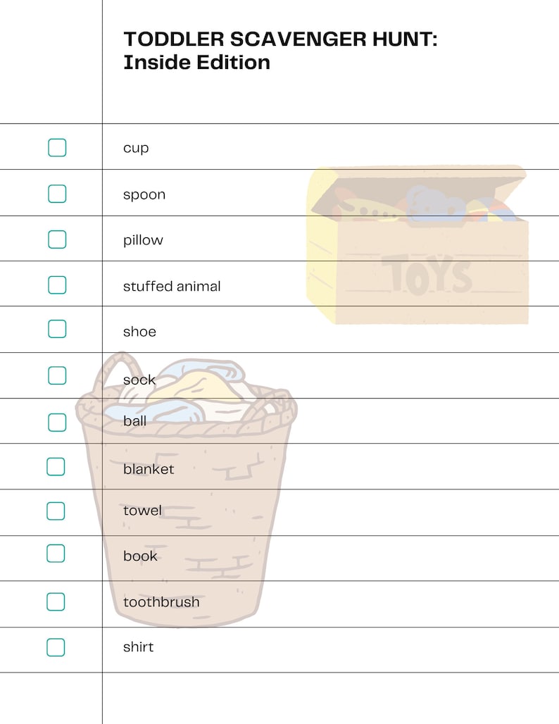 Toddler Scavenger Hunt Printable Download Bundle, Playground Challenge ...