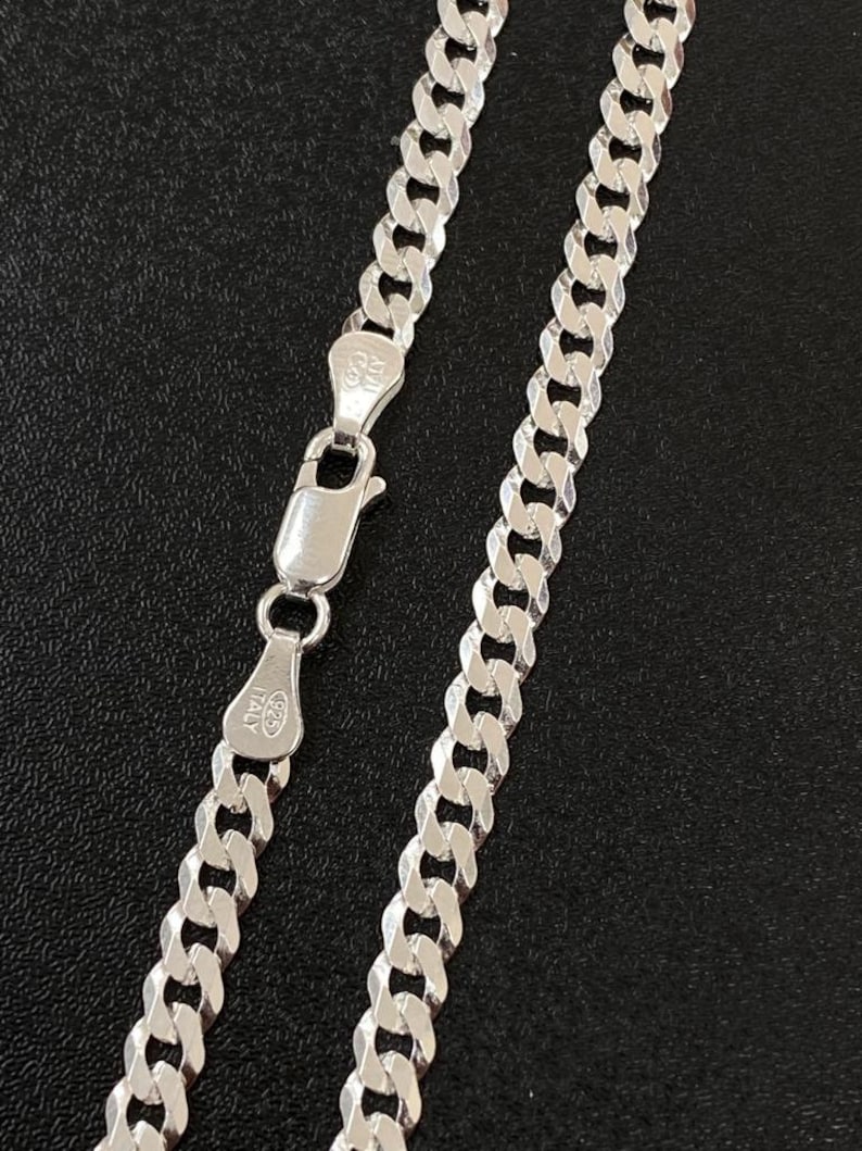 925 Sterling Silver Curb Cuban Link Chain WITH Cross, Crucifix Pendant ...