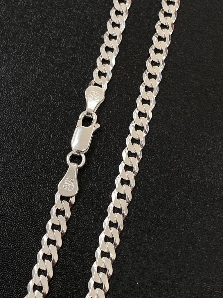 Solid 925 Sterling Silver Curb Cuban Link Chain WITH Cross, Crucifix ...
