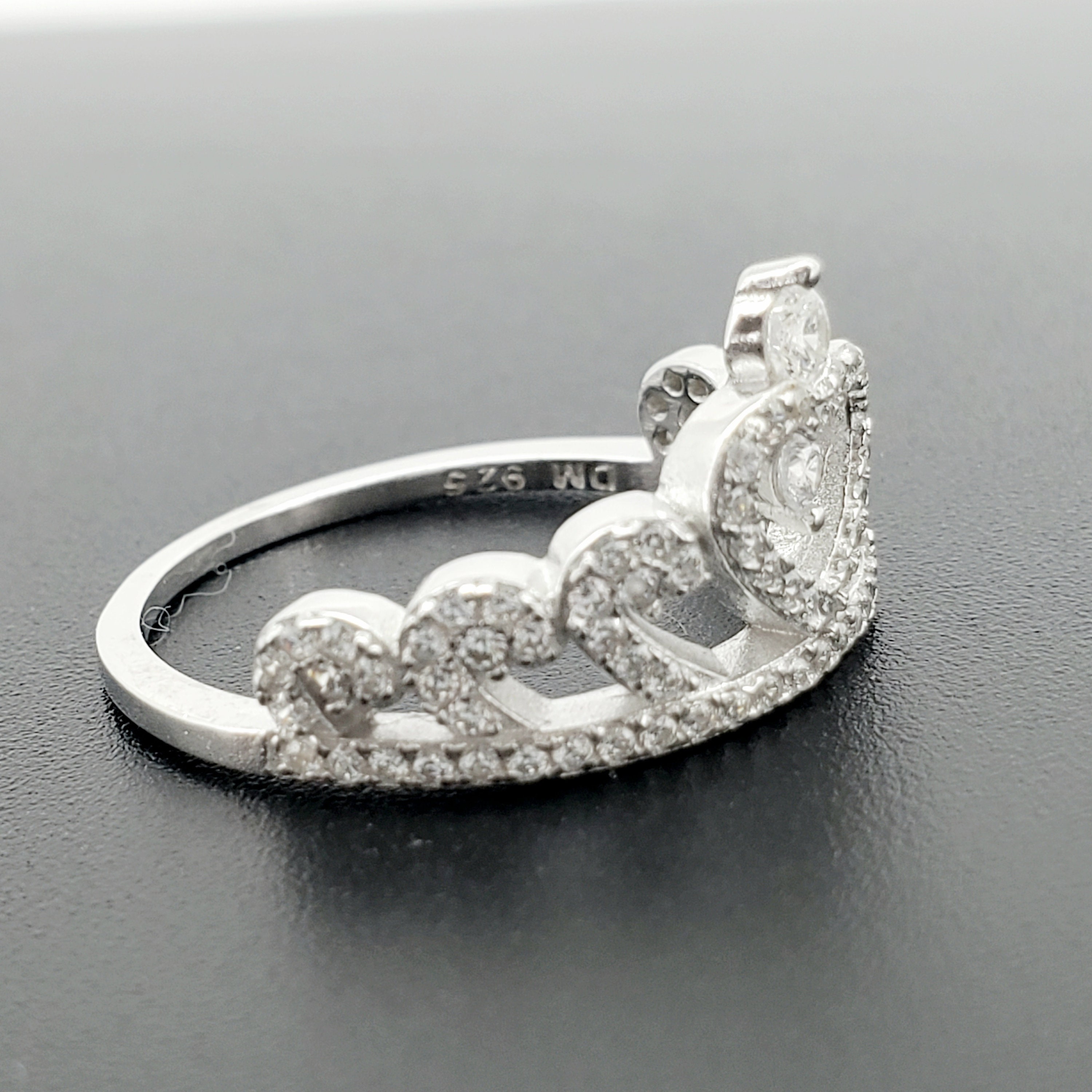 925 Sterling Silver Princess Crown Ring, Tiara Ring, Statement Ring ...