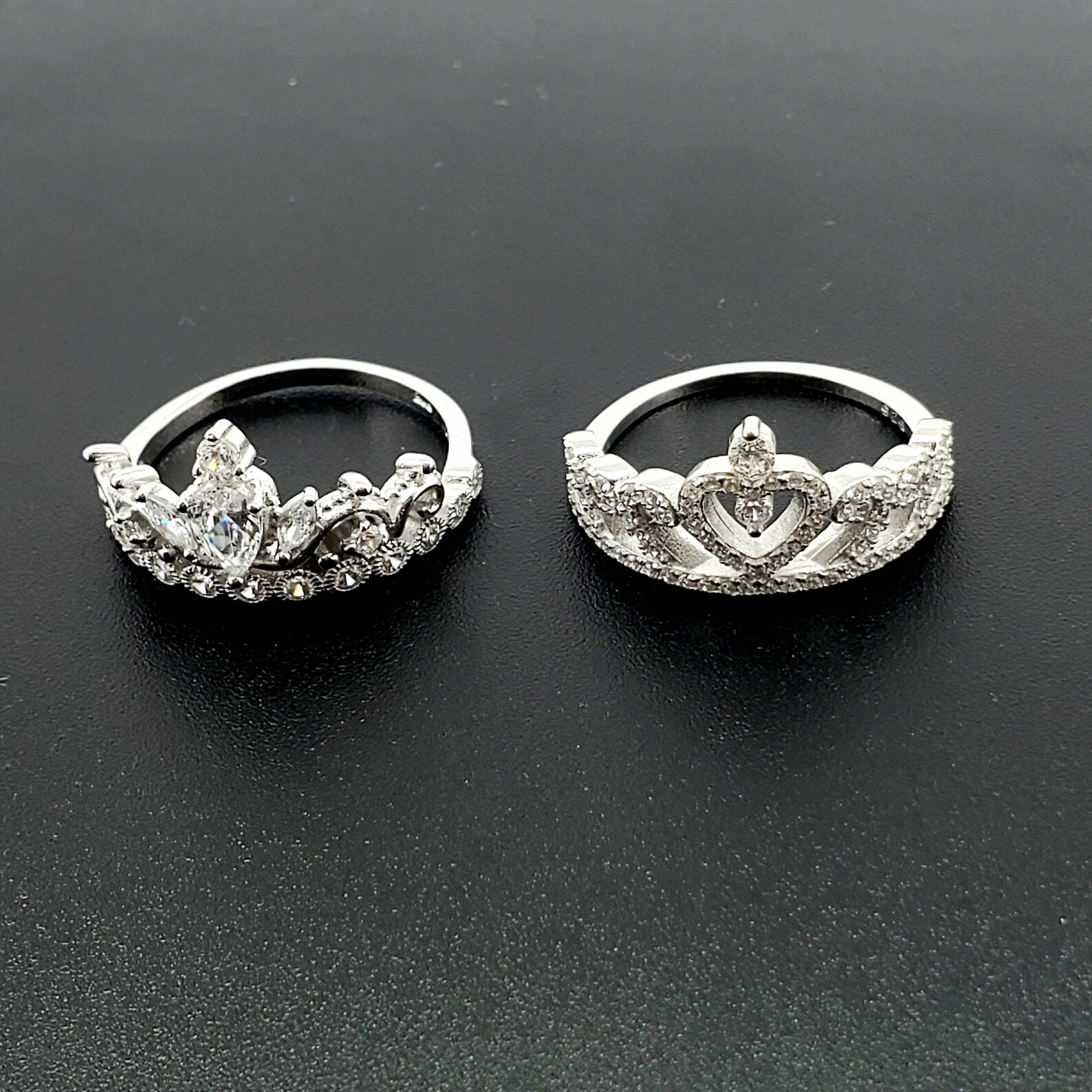 925 Sterling Silver Princess Crown Ring, Tiara Ring, Statement Ring ...